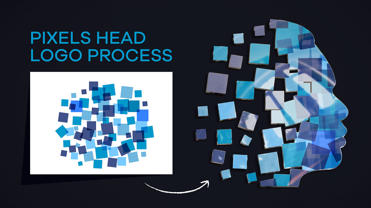 Adobe illustrator Pixel Head logo tutorial | How to design colorful ...