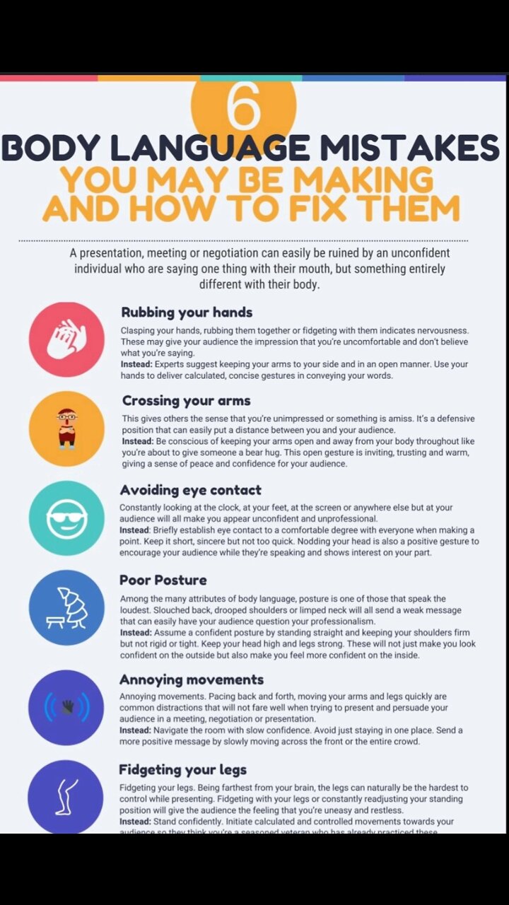 6 Body Language mistakes you may be making and how to correct