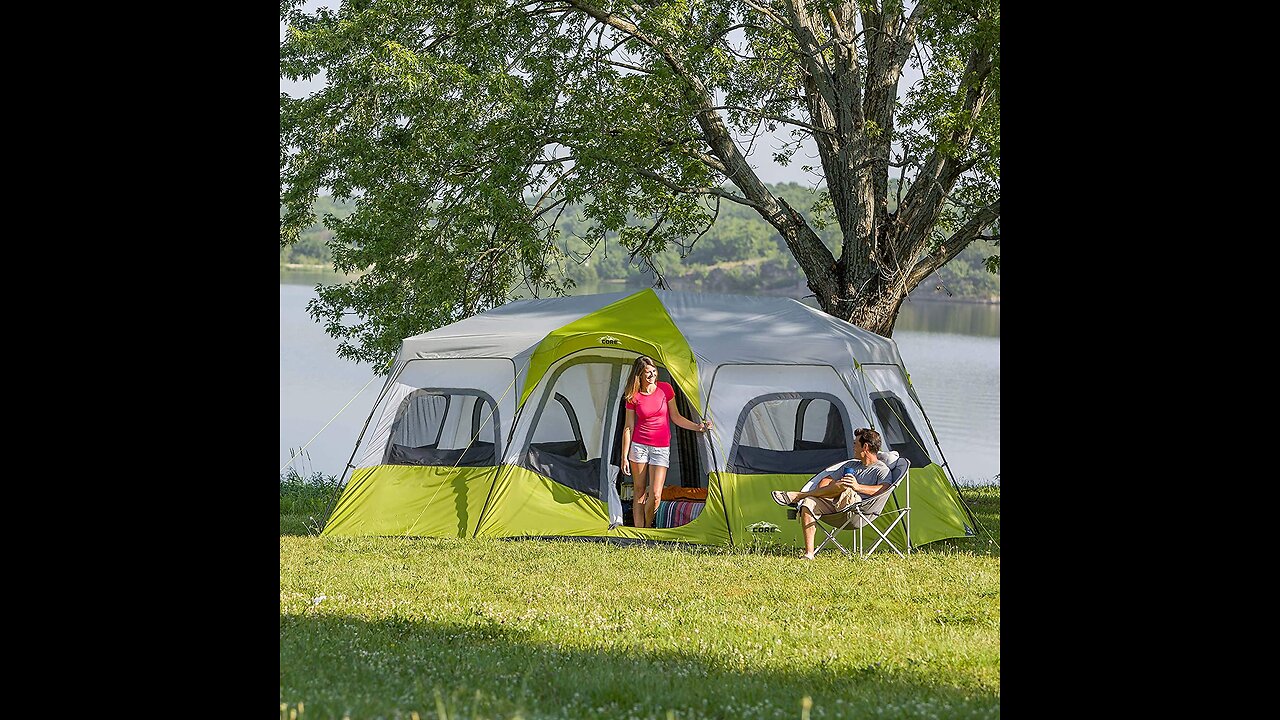 CORE 12 Person Instant Cabin Tent 3 Room Huge Tent for Family with ...