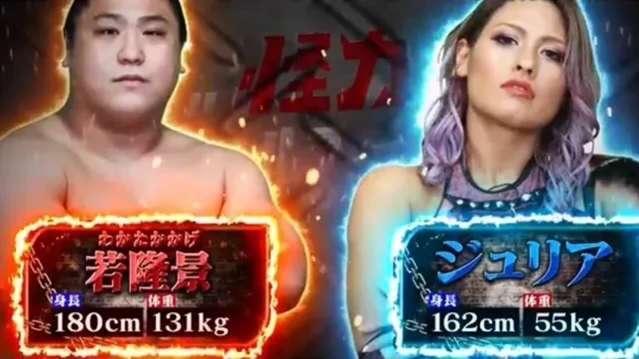 A 290 pound professionally trained Sumo Wrestler vs a 120 pound woman ...