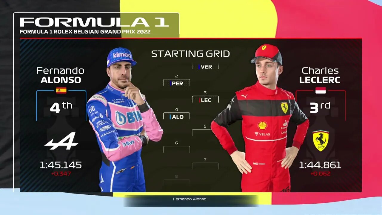 F1 22 Belgian Grand Prix Starting Lineup MULTIVERSE