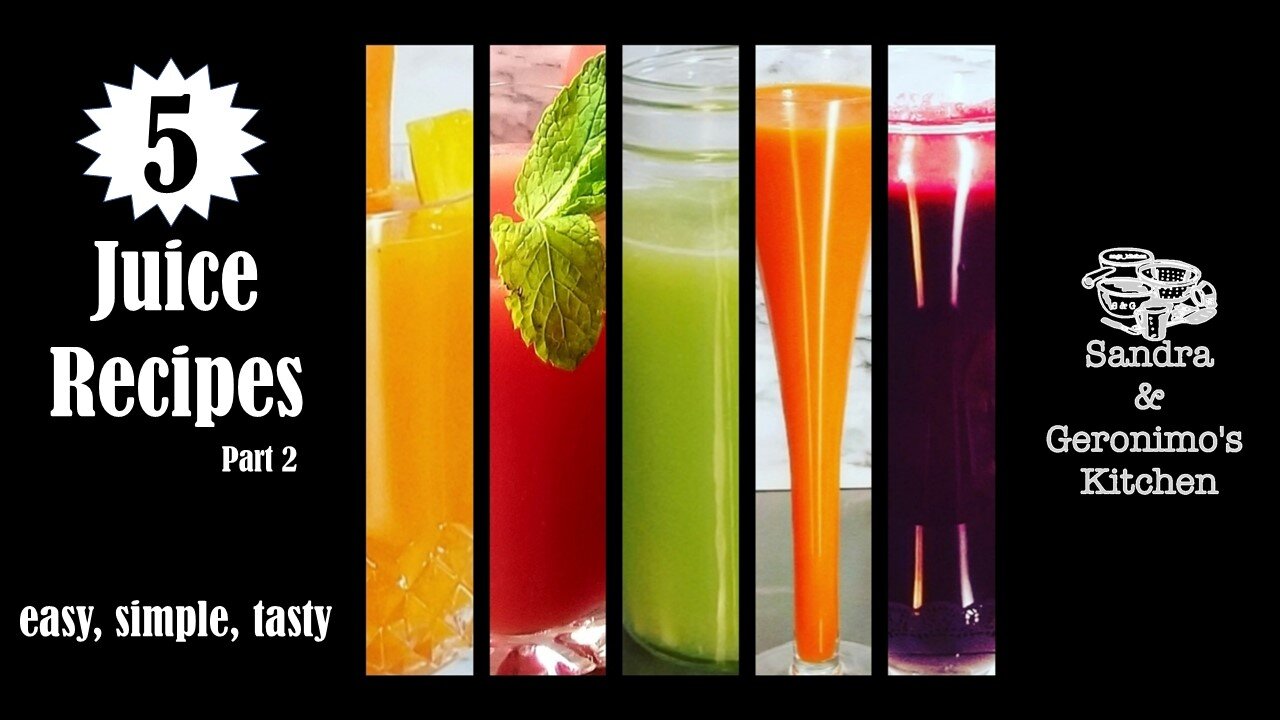 5 Juice Recipes Part 2 (Pineapple Carrot, Watermelon Mint, Cucumber ...