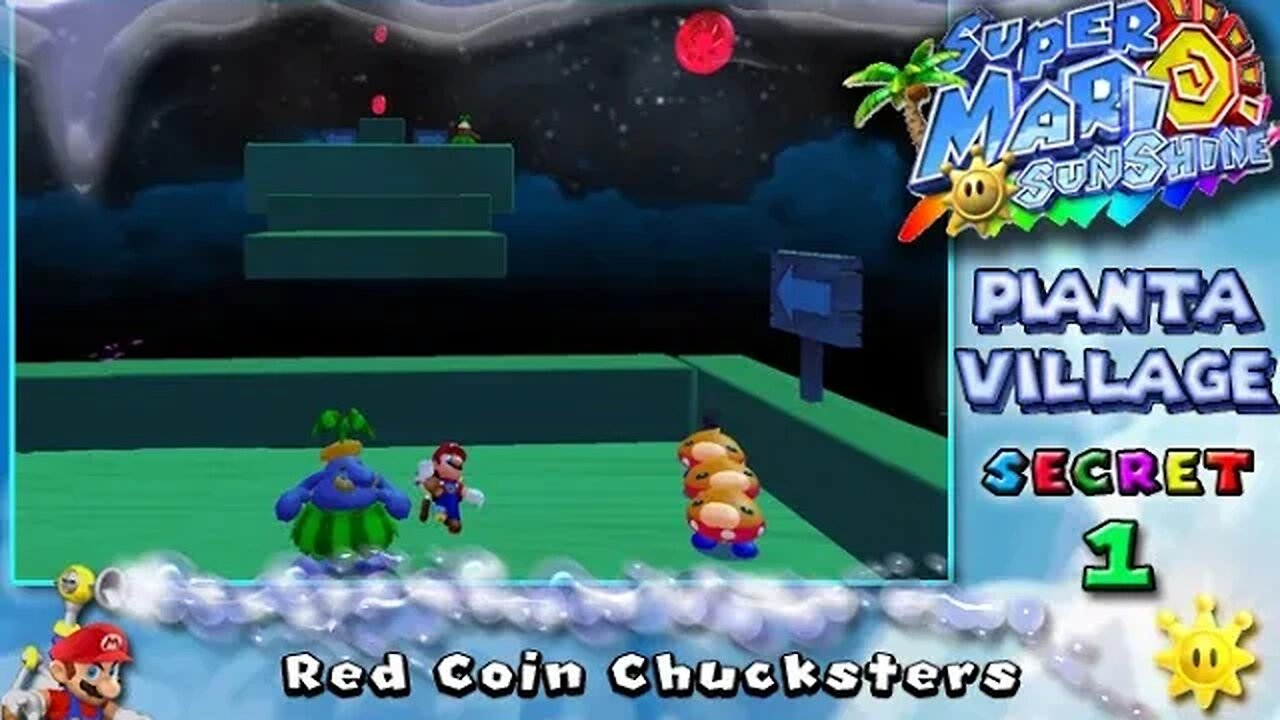 Super Mario Sunshine: Pianta Village [Secret #1] - Red Coin Chucksters ...