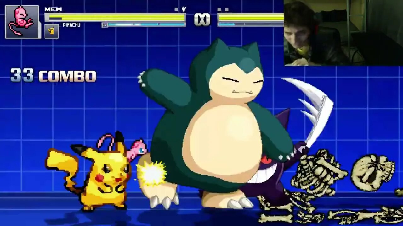 Pokemon Characters (Pikachu, Gengar, Snorlax, And Mew) VS Spooky Bones ...