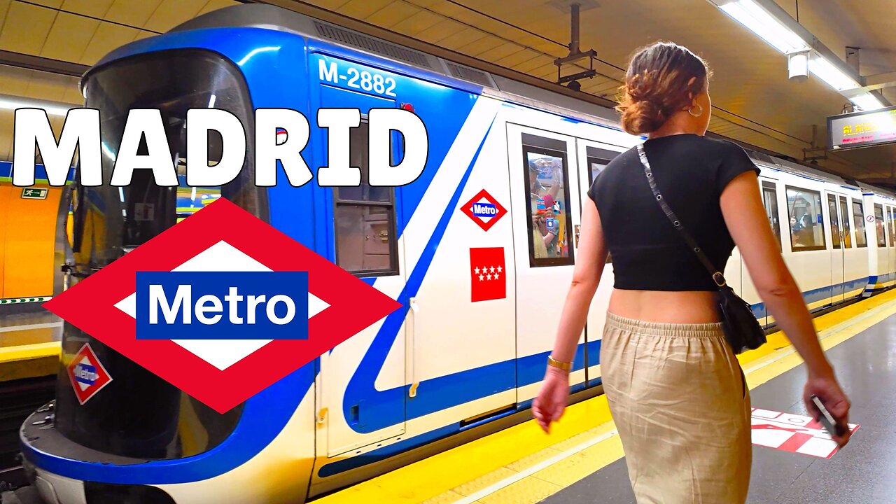 🇪🇸 Metro de Madrid Walking Tour [4K 60FPS] Spain public transportation ...
