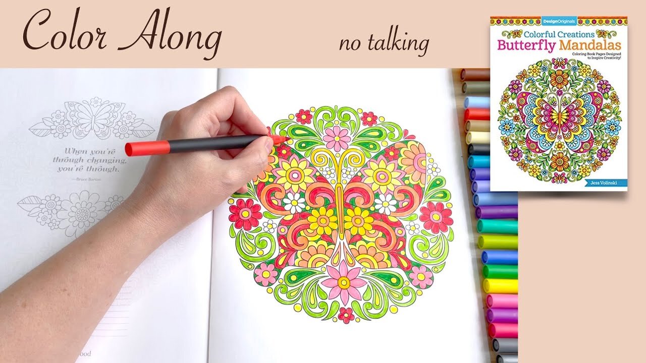 Calming Stress Relief Coloring Along Butterfly Mandalas Asmr No