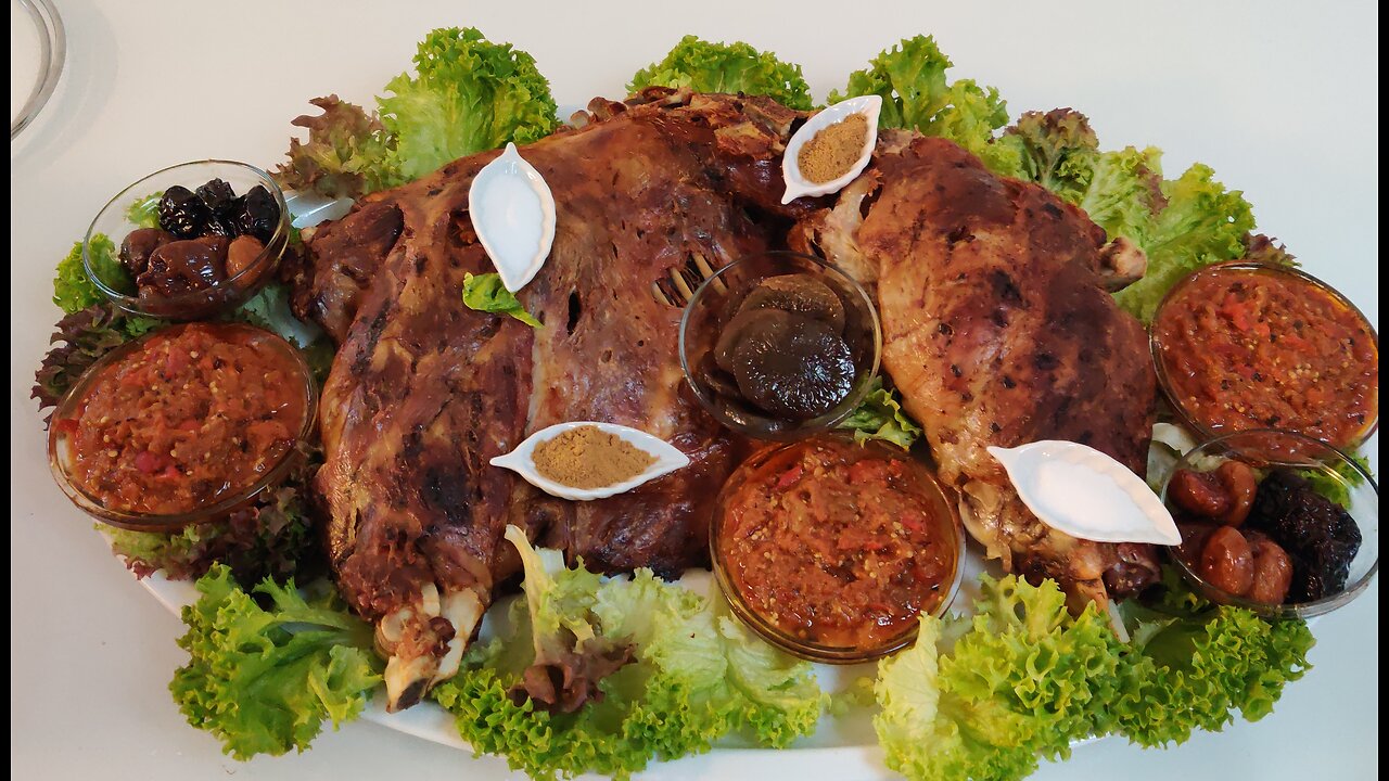 half lams in de oven نصف خروف مشوي في فرن البيت