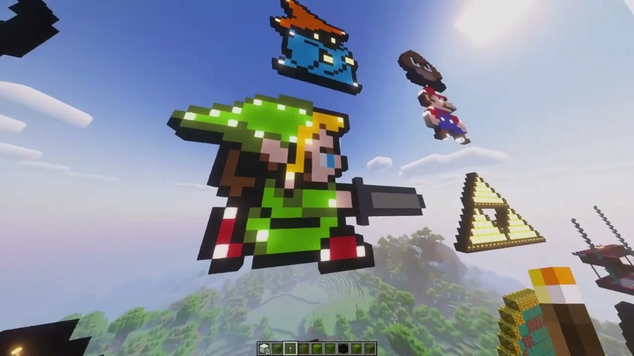 How to build Legend of Zelda Triforce & Link in Minecraft 1.19 (Pixel ...
