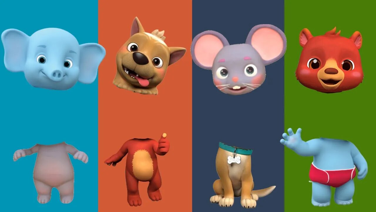 cocomelon | match the head | boo Boo song | five little monkeys jumping ...
