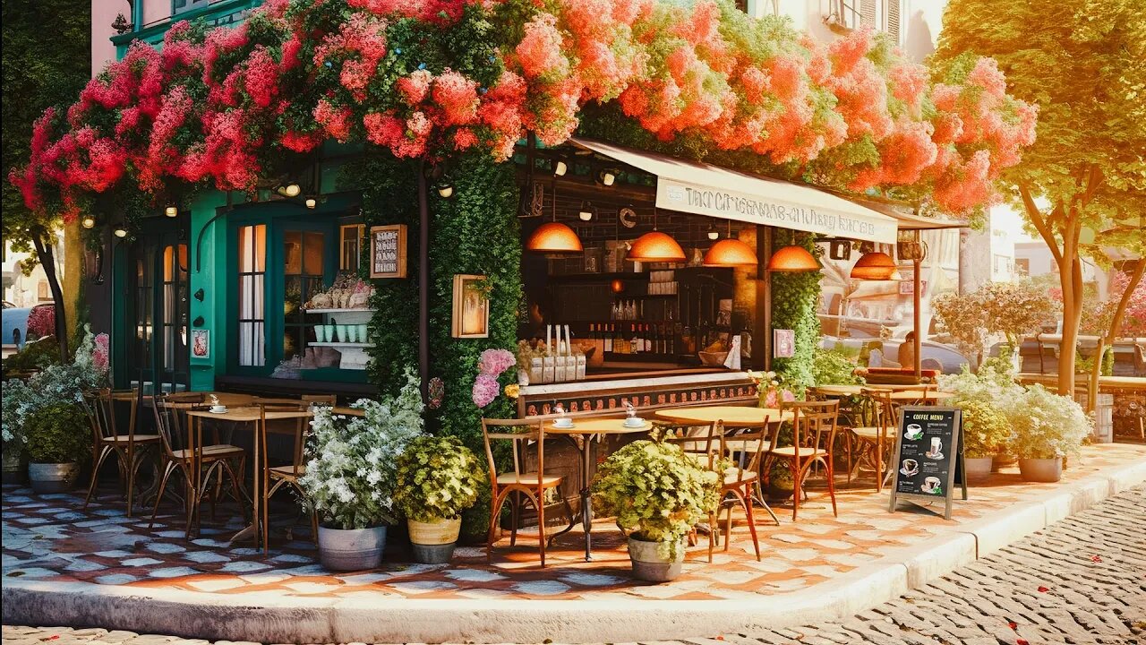 Summer Morning Coffee Shop Ambience - Relaxing Jazz Intrumental Music ...