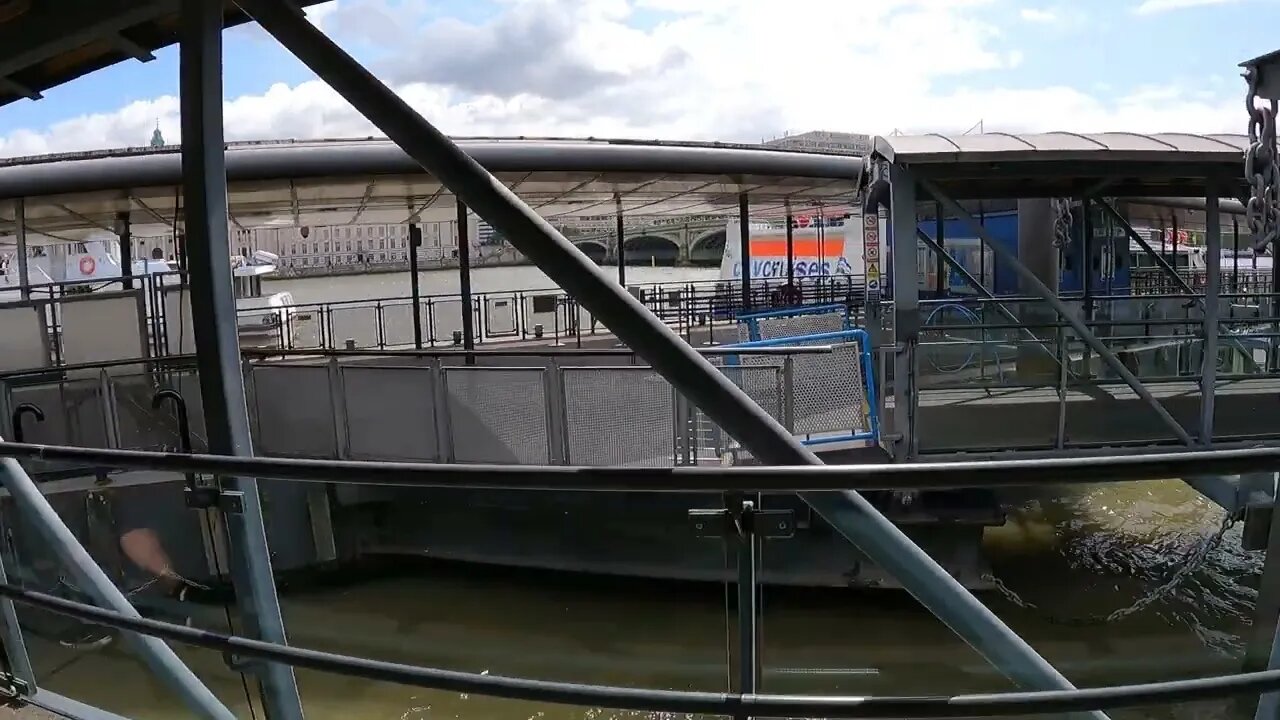 Westminster boat tour pier. London GoPro 12th July 2023