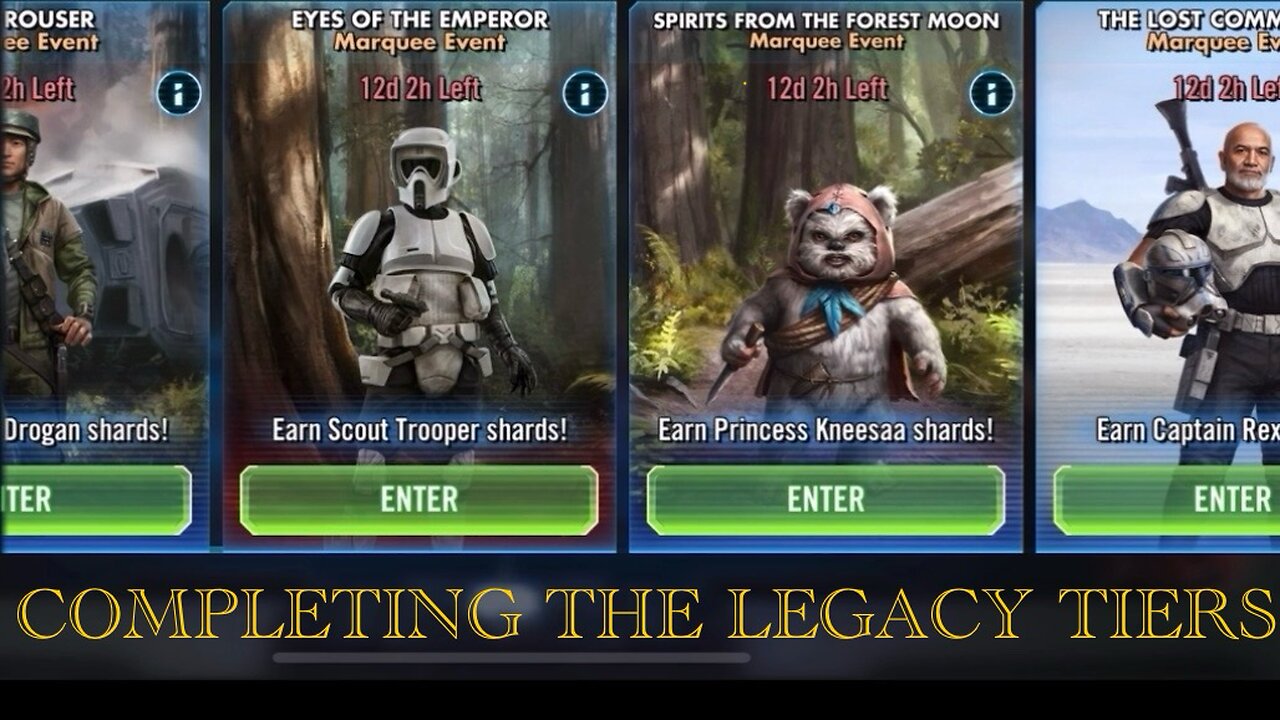 Completing the Legacy Tiers of GL Leia Marquee Characters!
