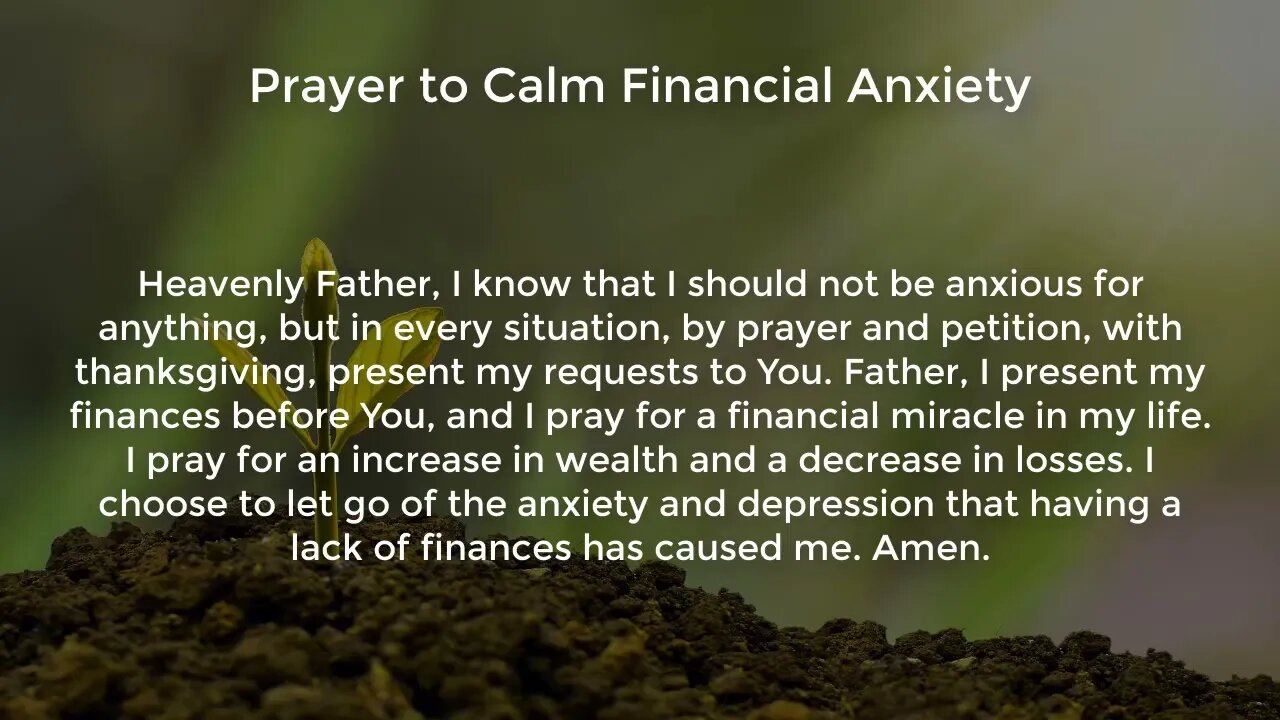 Prayer to Calm Financial Anxiety (Miracle Prayer for Financial Help ...