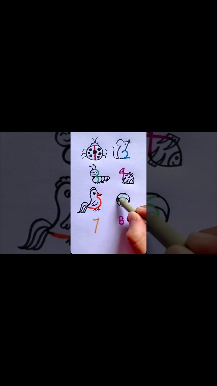 "Drawing Made Fun: Creating Adorable Animals Using Numbers!"