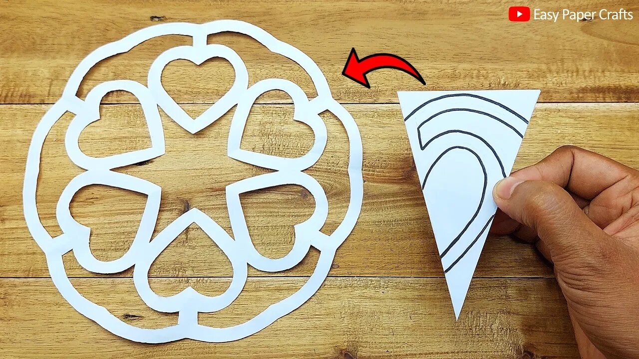 Love Shape Paper Cutting Design | How to Make Paper Snowflake Easy ...