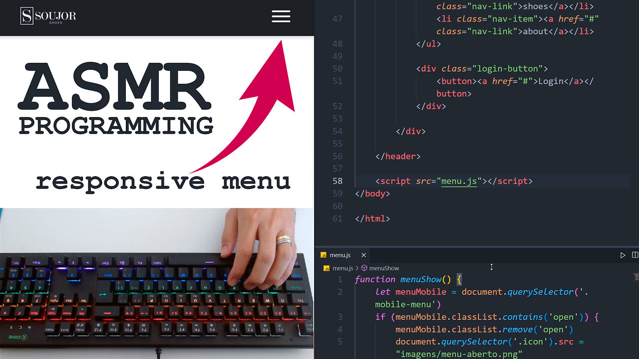 Asmr Programming Responsive Menu In Html Css And Javascript