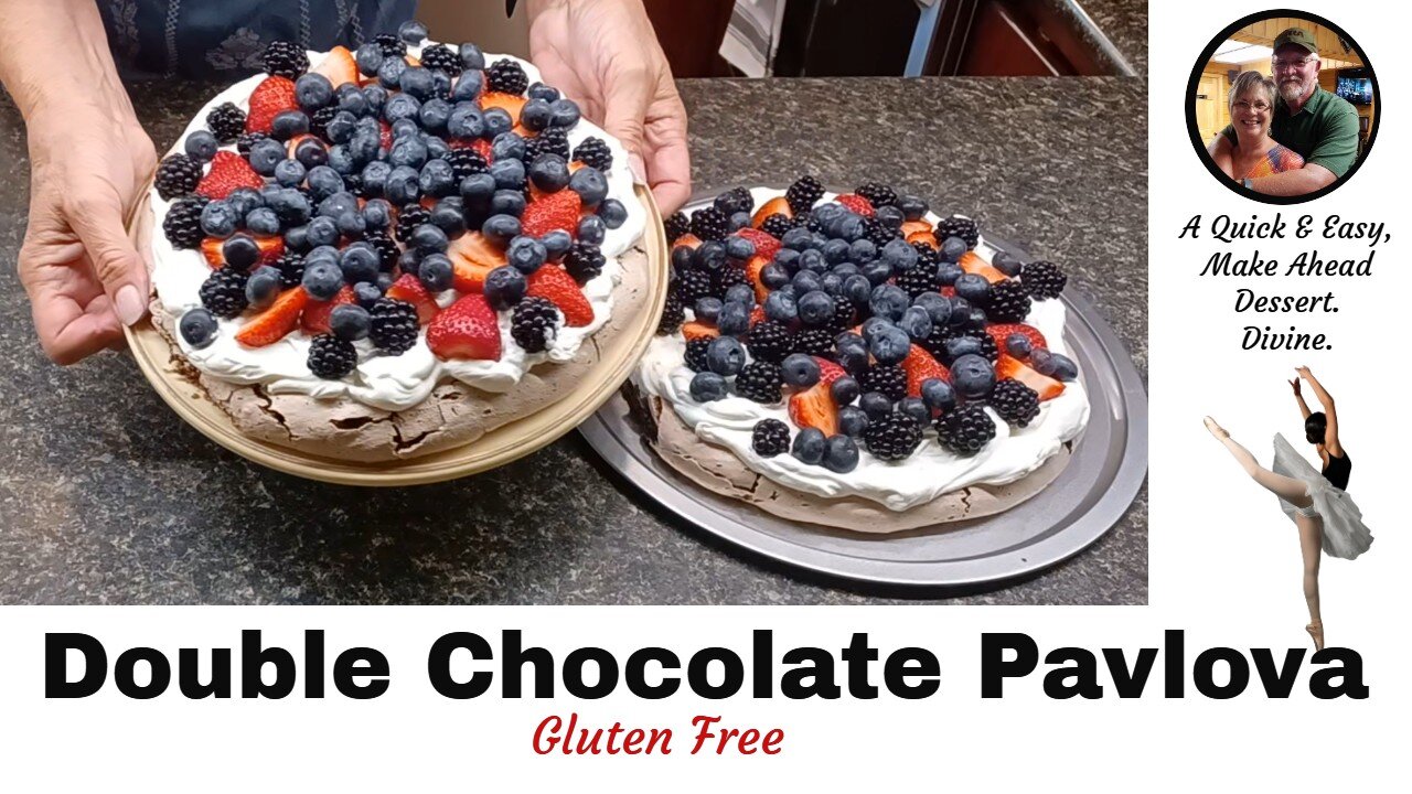 Double Chocolate Pavlova with Mascarpone Cream and Fresh Fruit ~ Gluten ...