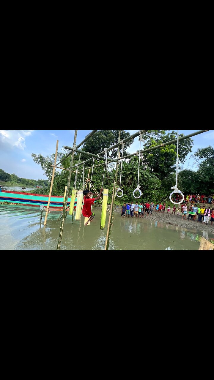 Commando game on water.Thousands of villagers came to watch the fun ...