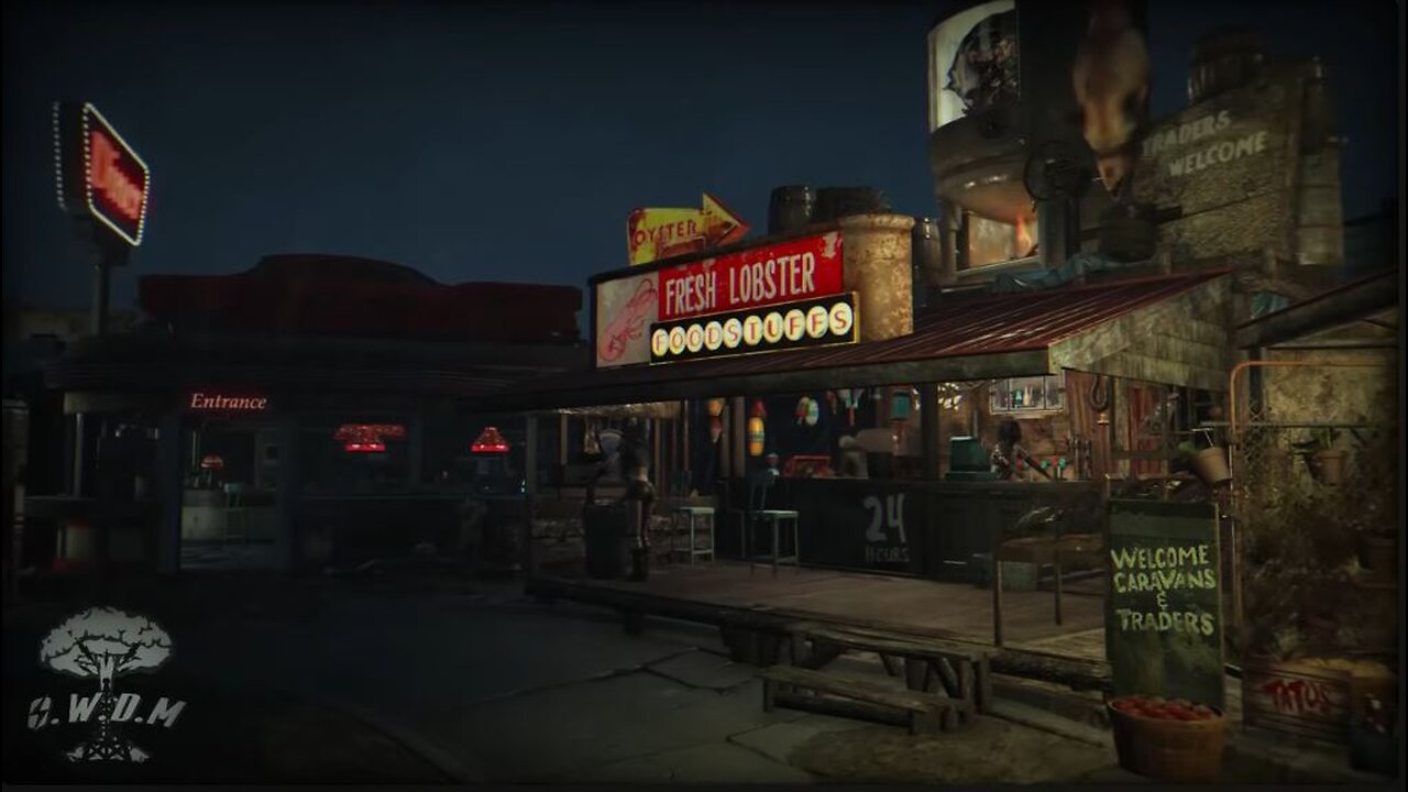 Lobster Lounge Rainfall: 10-Hour Fallout 4 ASMR with Diner Vibes and ...