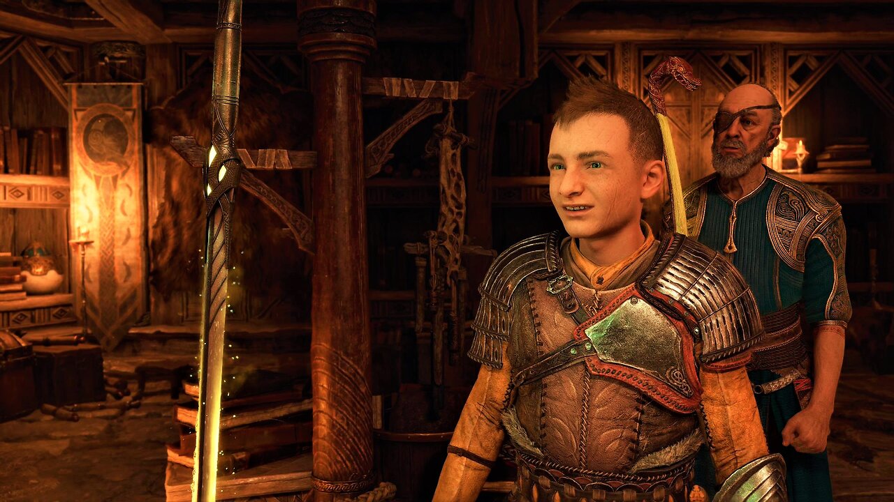 God of War 5 Ragnarok - ODIN Gives Atreus Magical Sword Ingrid Scene ...