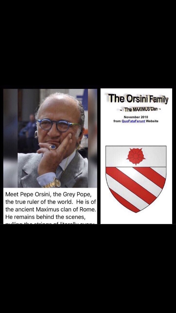 NWO: The grey pope, the Orsini and the Rothschild families