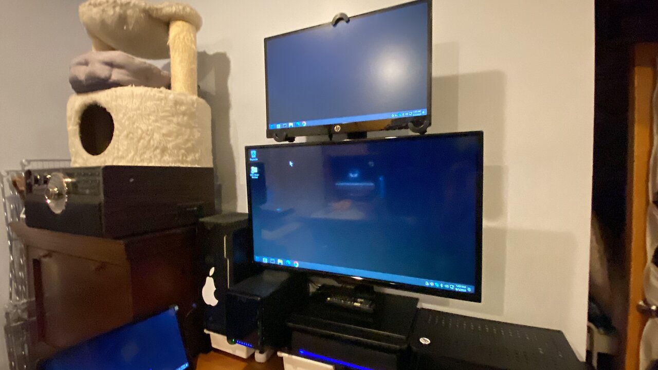 Dual Monitor Stand Vertical Free Standing Riser 13 - 34 Inch Screen ...
