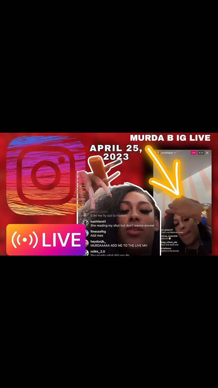 MURDA B IG LIVE: Murda B Getting Her Hair Done Up On Live (25/04/23)
