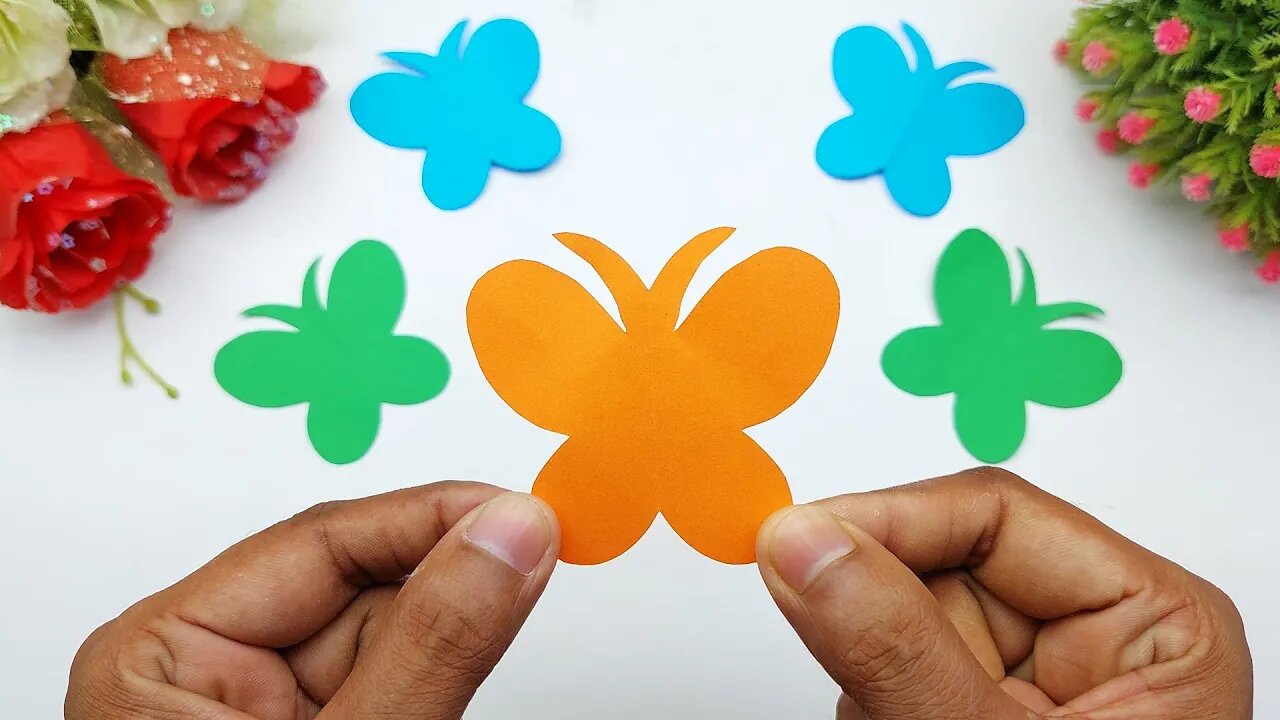 How to Make Paper Butterfly in One Cut | Origami Butterfly | Easy Paper ...