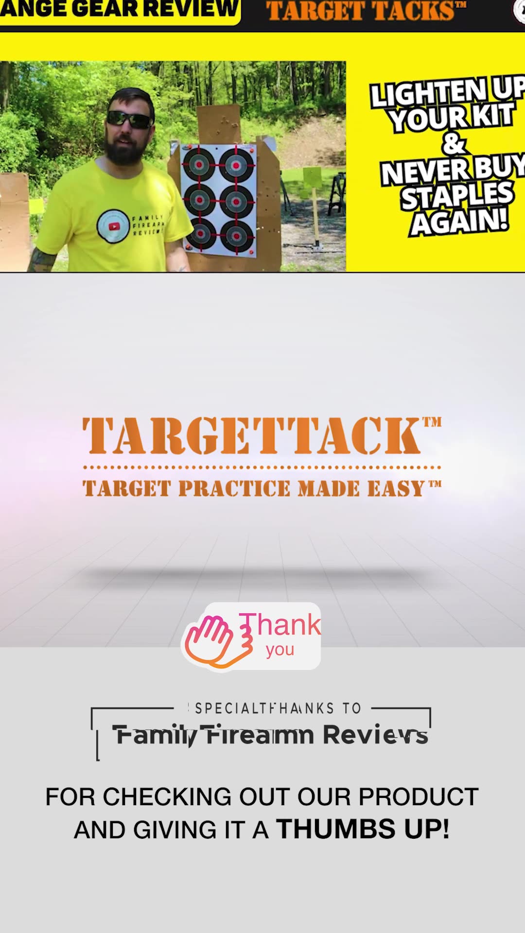 FAMILY FIREARM REVIEWS GAVE TARGETTACKS A THUMBS UP!