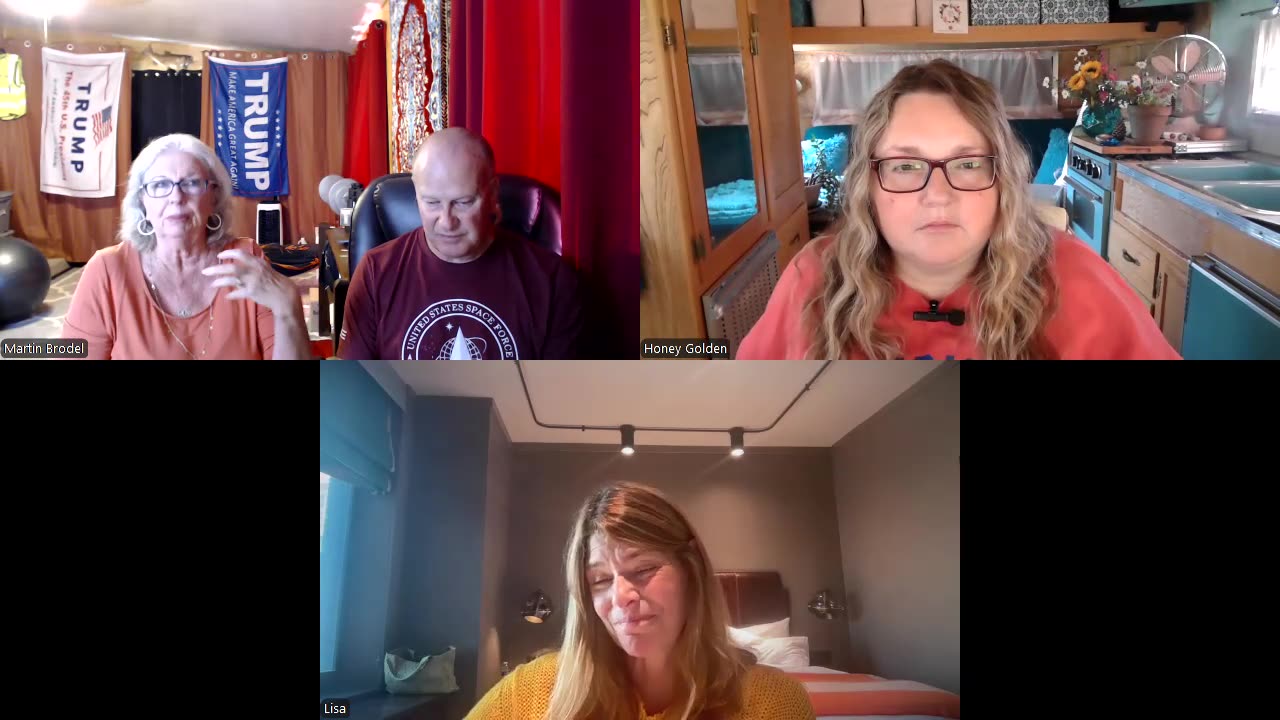 8/19/24 Brenda and martin with Honey and Lisa/ discussing world events