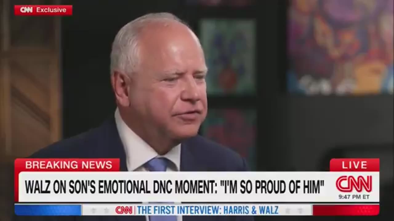 TIM WALZ CNN INTERVIEW : EMOTIONAL SON AT DNC 2024