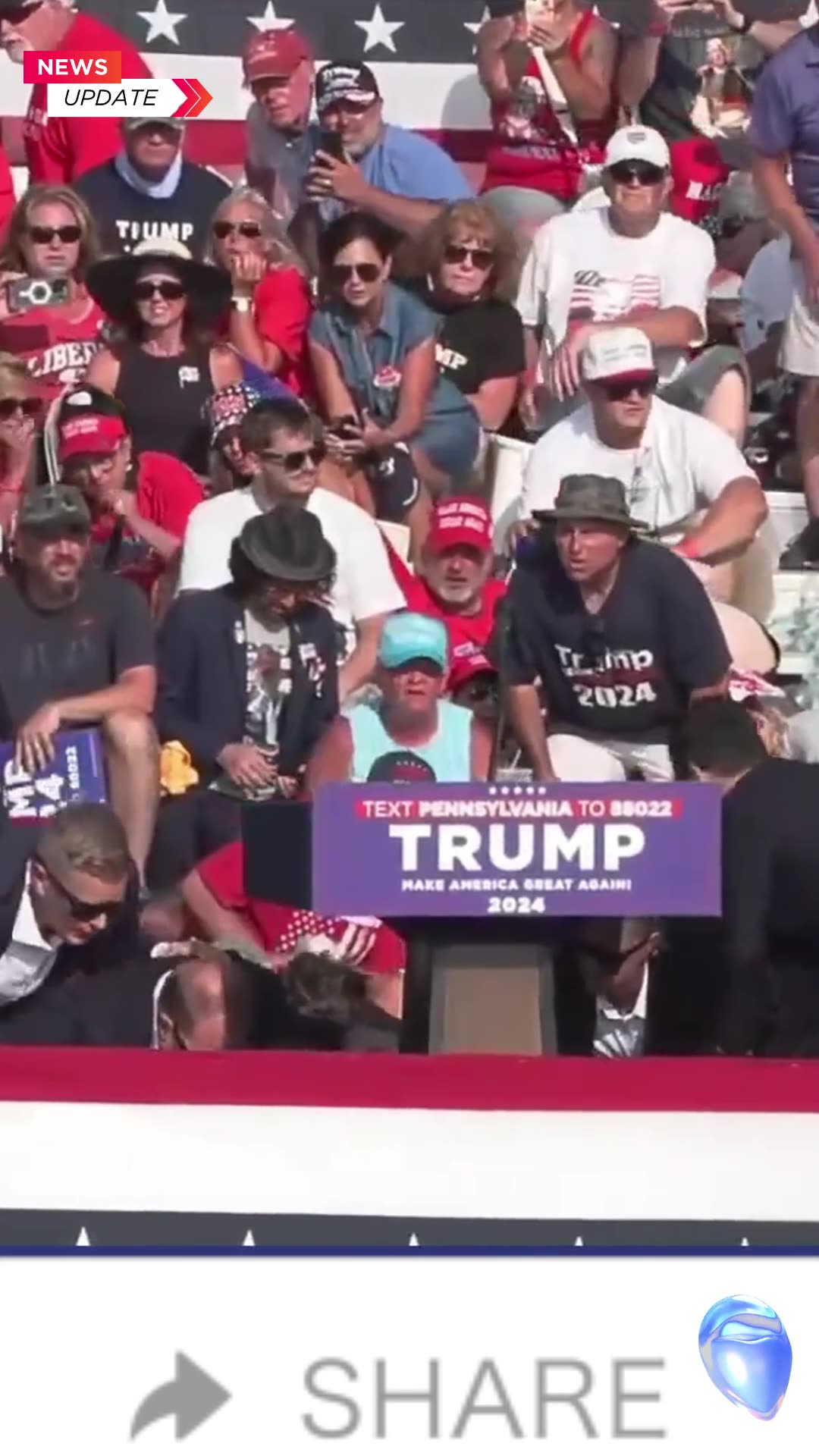 Pt 1 Donald Trump at rally. Shots fired at rally from gunman on roof # ...