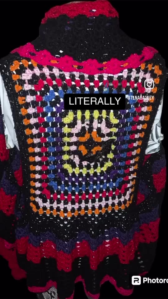 Granny, square, shell vest