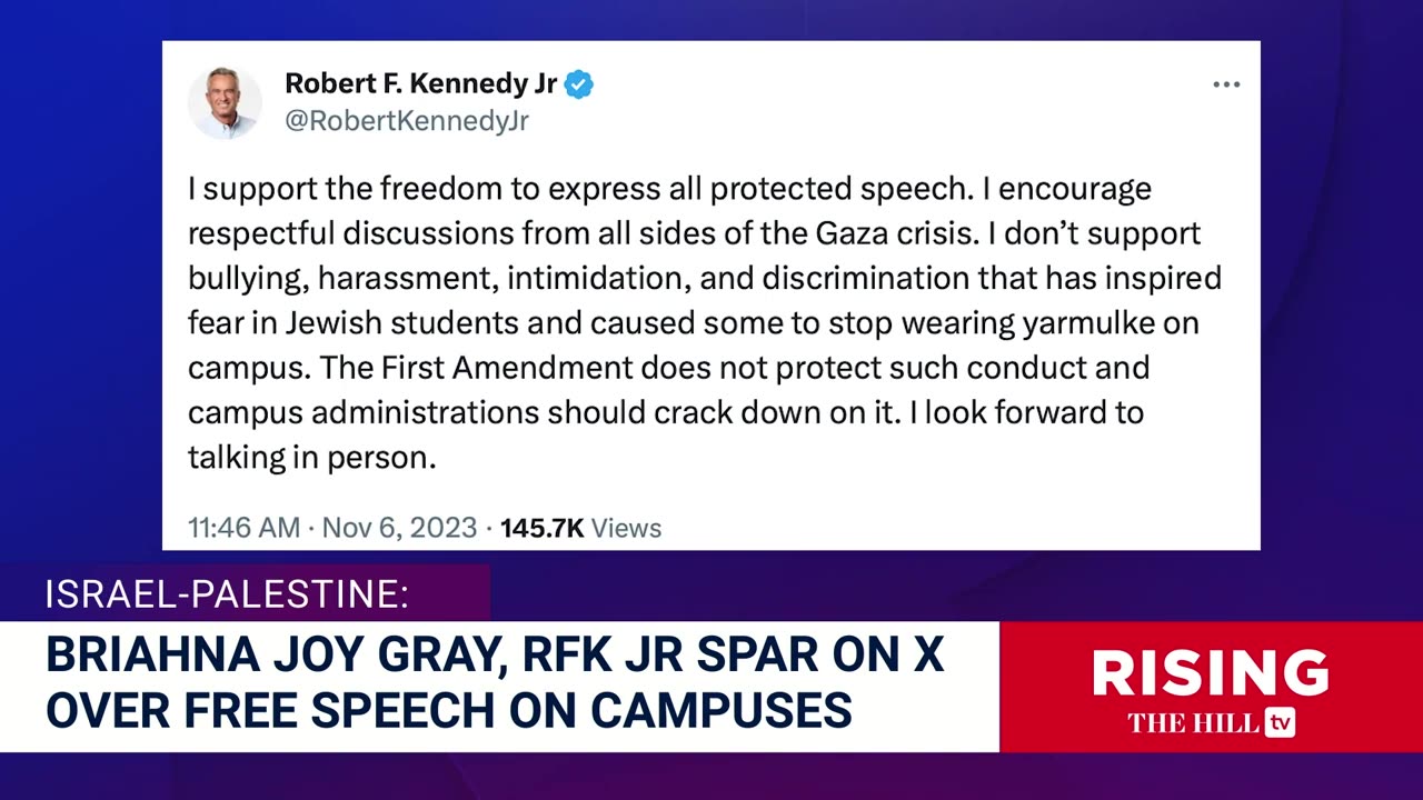 Briahna Joy Gray TAKES ON RFK Jr OverPro-Palestine Speech On College ...