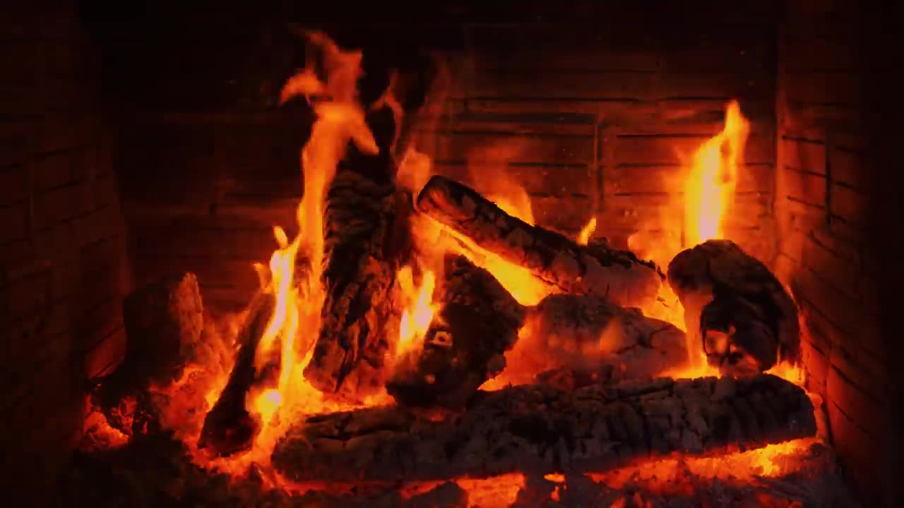 Perfect Night With Relaxing Fireplace Burning 🔥🔥 | 4K Fireplace With ...