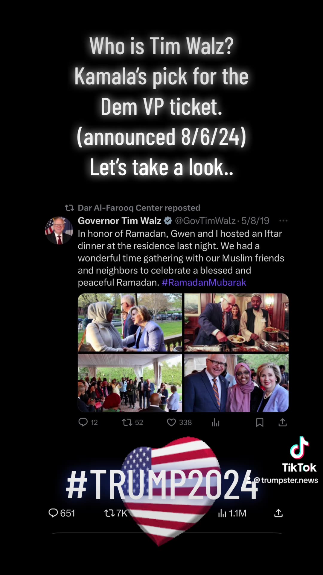 Who is Tim Walz? Kamala’s pick for Dem VP ticket. (announced 8/6/24 ...