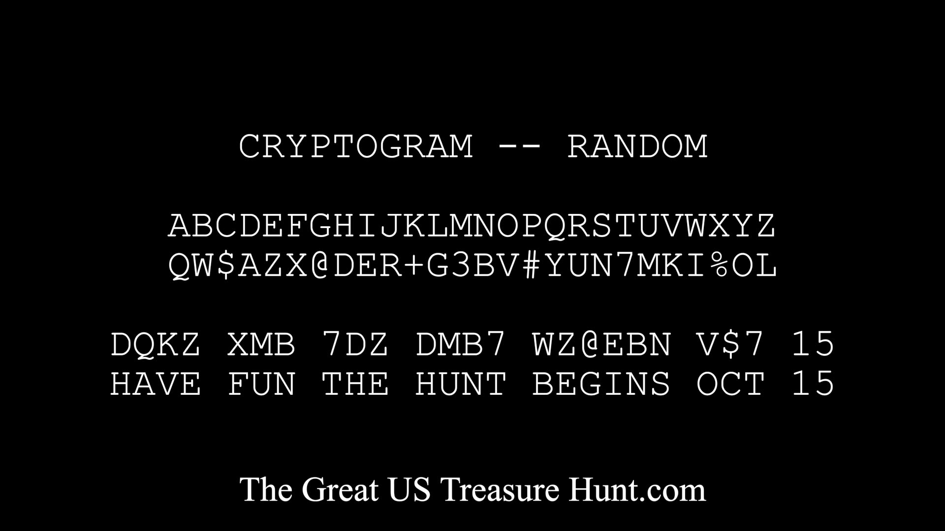 Caesar Cipher puzzles - The Great US Treasure Hunt