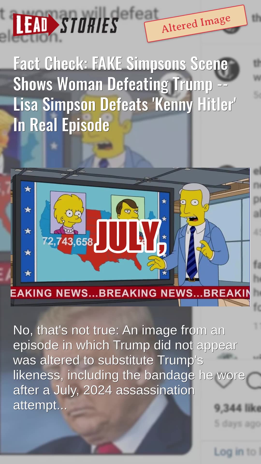 Fact Check: FAKE Simpsons Scene Shows Woman Defeating Trump -- Lisa ...