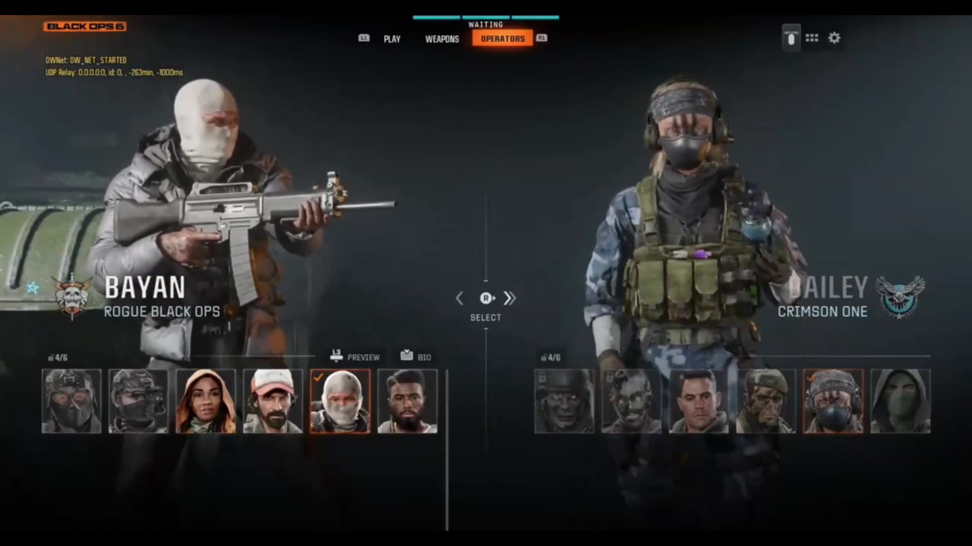First look at the operator Selection screen Black ops 6