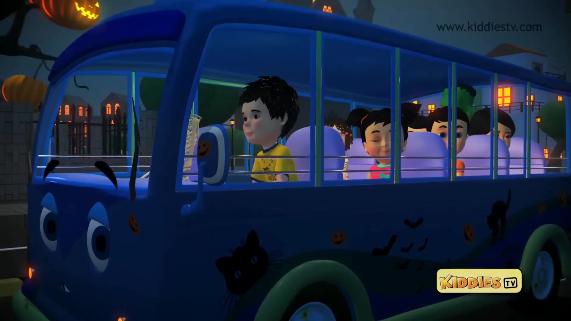 Wheels on the Bus Halloween song | Wheels on the Bus Song for Kids ...