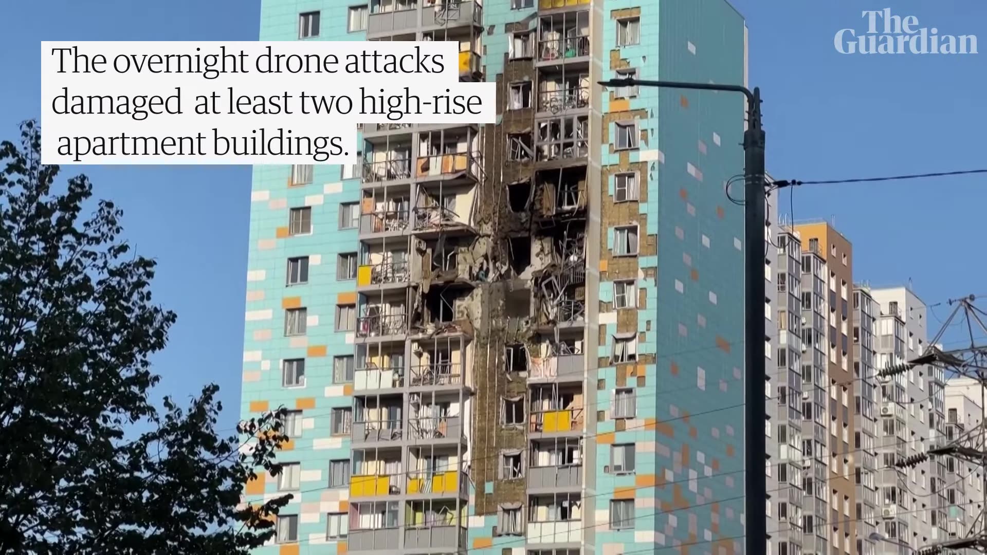 Footage captures moment of explosion at residential building near Moscow