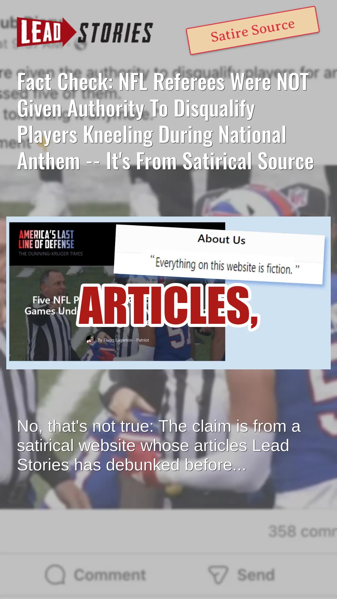 Fact Check: NFL Referees NOT Given Authority To Disqualify Players Kneeling During National Anthem