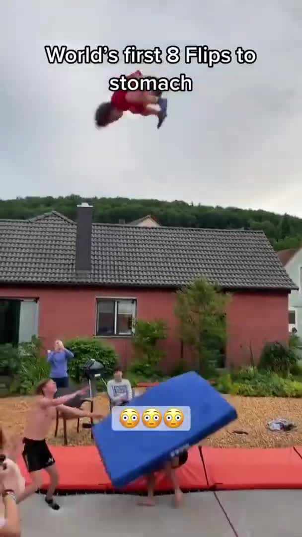 World record 8 flips in the air 💪💪💪💪💪💪💪