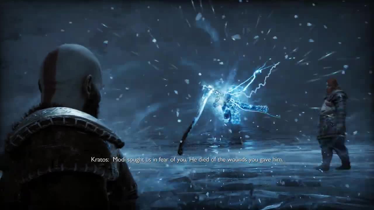 Kratos Leviathan Axe And Thor's Mjolnir Hammer Collide Scene - God Of ...