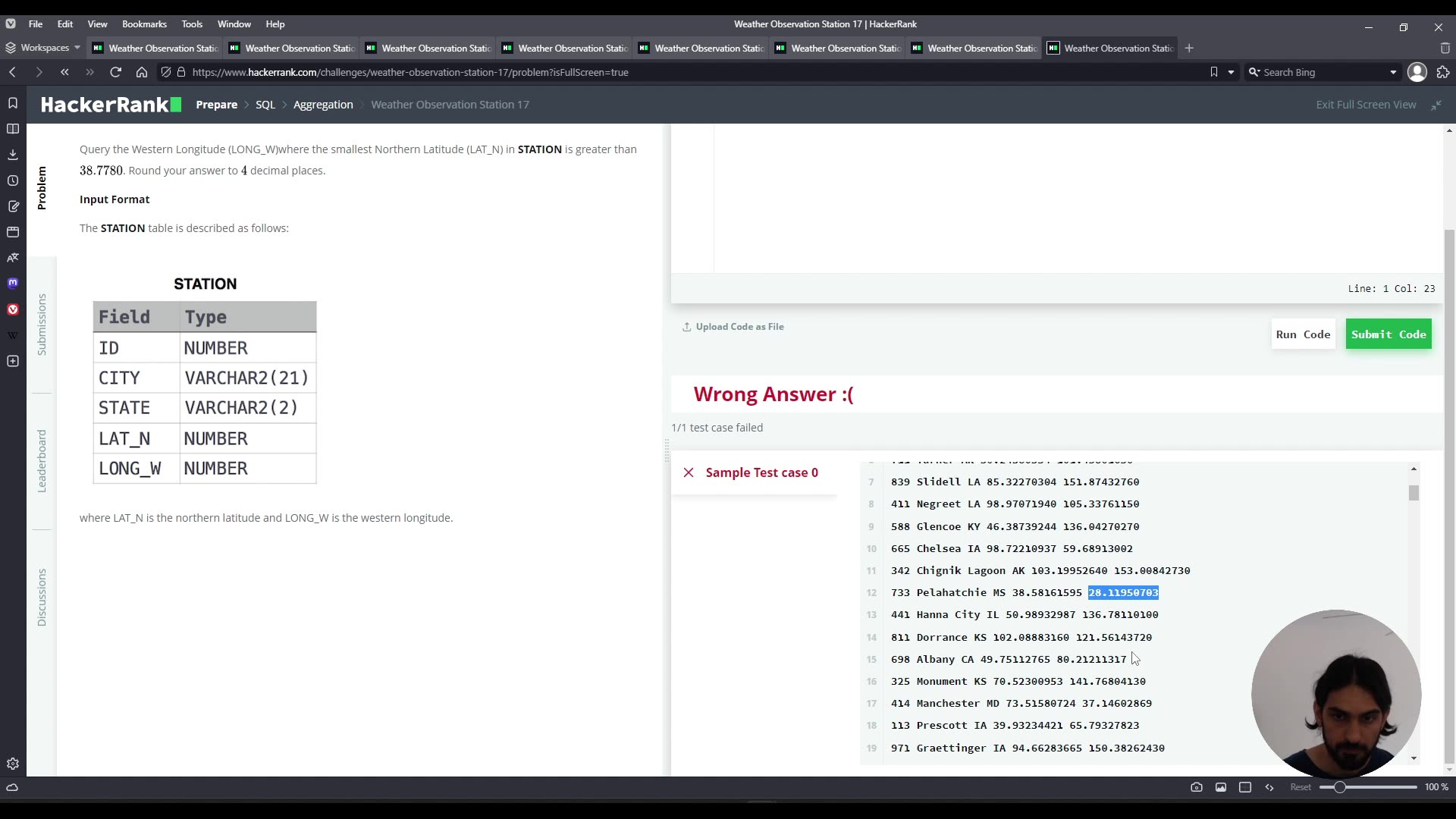 Weather Observation Station 17 | SQL Aggregation | HackerRank Solution