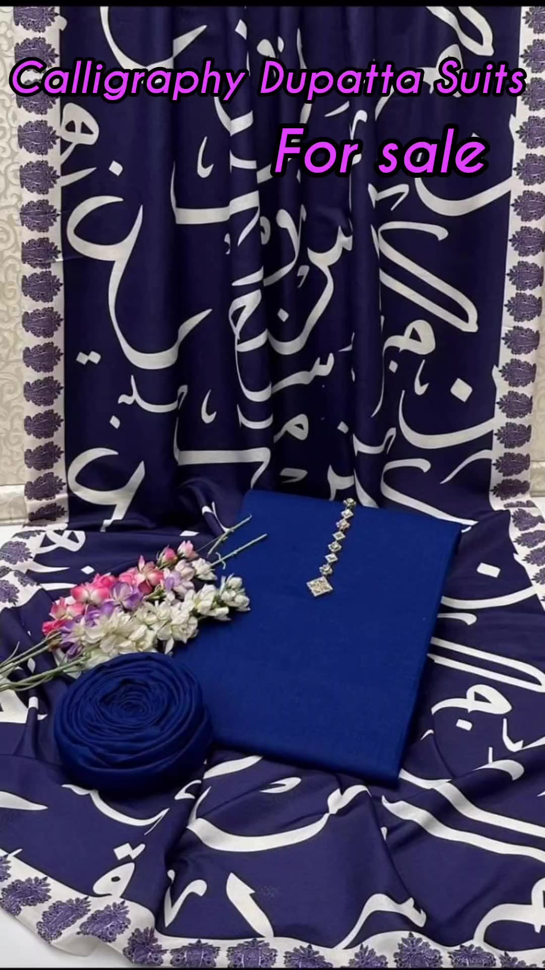 Calligraphy Dupatta Suits