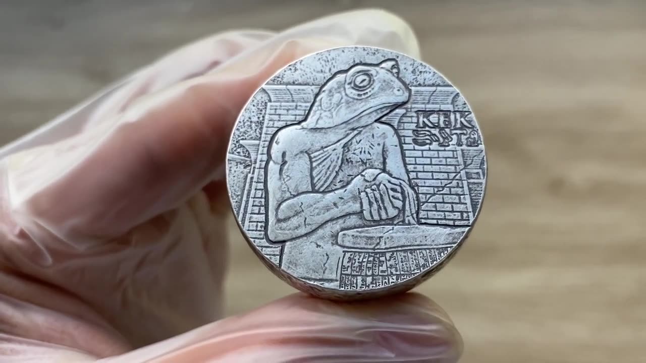 Egyptian Relic Series, 2022 KEK 5oz Antiqued Silver Coin