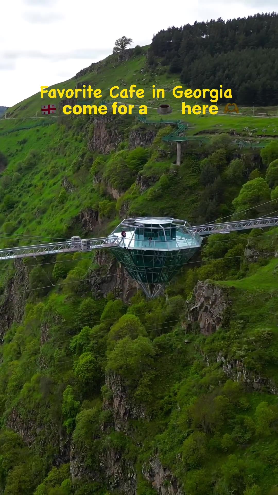 Diamond Bridge in Dashbashi Canyon is a glass bridge located in Georgia.