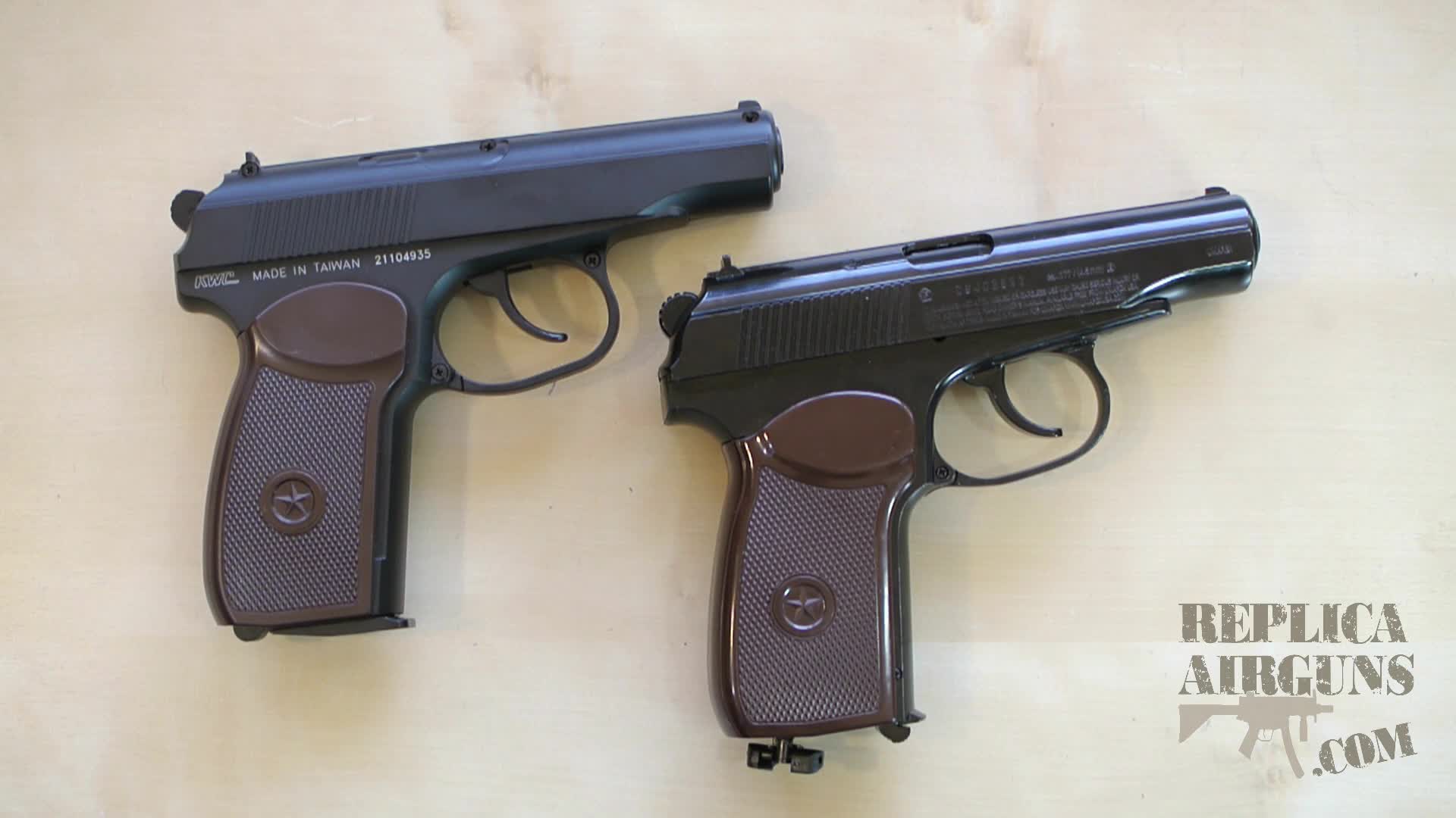 Makarov Comparison - KWC 6mm Plastic Airsoft Versus Umarex 4.5mm Steel BB