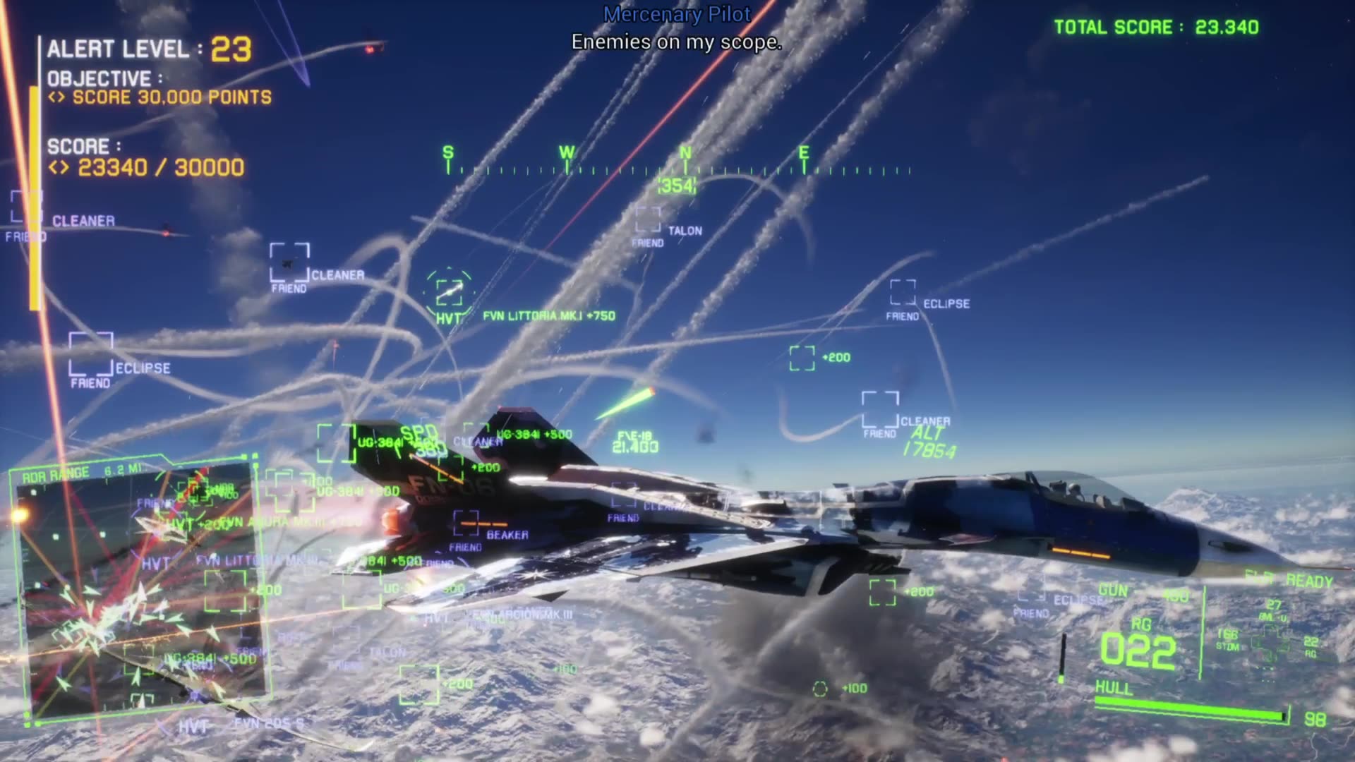 Project Wingman Conquest Mode, Mission 36, Normal, 0.5x alert modifier